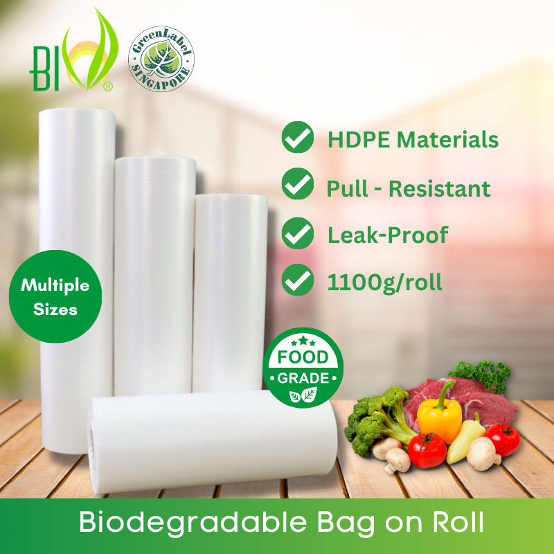 BIO Biodegradable Bag on Roll (Multiple Sizes available) Food Storage ...