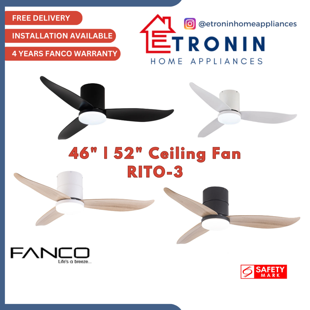 [Installation Promo*] Fanco 46" | 52" Smart WIFI 3 Blades Ceiling Fan ...