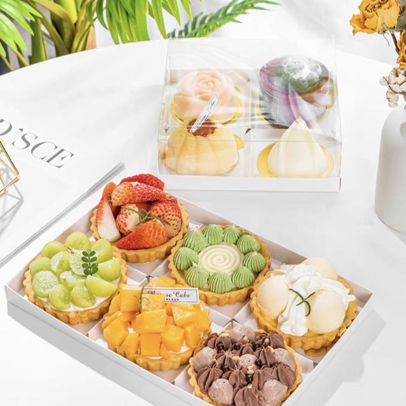 [SG SUPPLIER 🇸🇬] 4/6 Cavities PVC Clear Tart/Donut/Cake Box ( ready ...