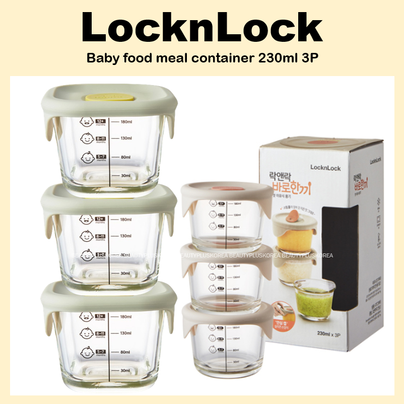 [Lock&Lock] Baby Food Storage Container Glass 230ml 3P Set locknlock ...