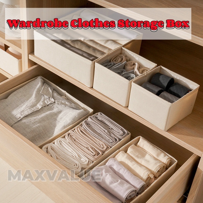 Maxvaluesg® Minimalist Style Foldable Linen Wardrobe Drawer Clothes ...