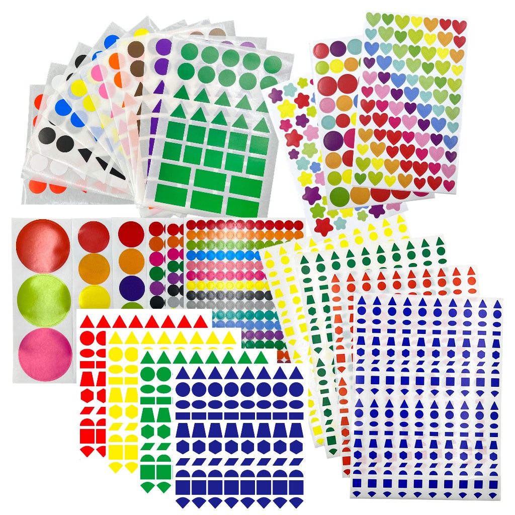 🇸🇬📦🚚 47 Assorted Dot Sticker | Mix | Geometry | Round | Square ...