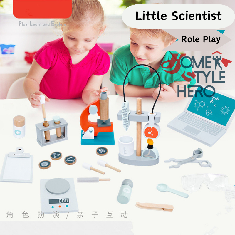 [SG Stock] Kids Wooden Scientist Experiment Simulation Electronic Scale ...