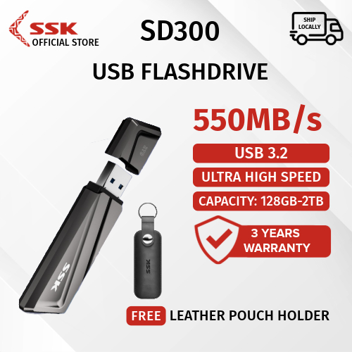 SSK SD300 USB 3.2 Flash Drive 550MB/s USB Pendrive USB3.2 Gen2 Flash ...