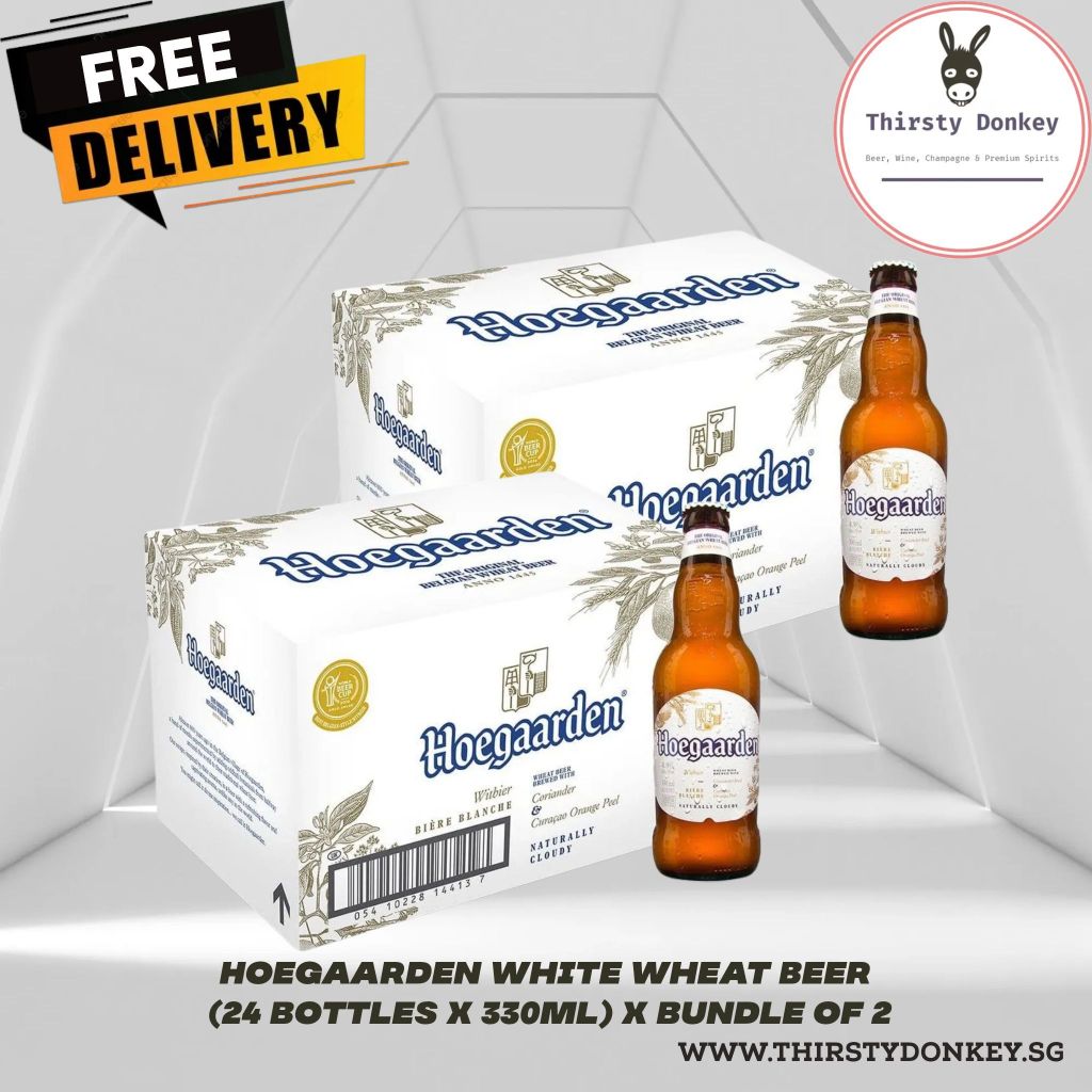 Hoegaarden White Wheat Beer - 24 bottles x 330ml (Bundle of 2) (BBD: 04 ...