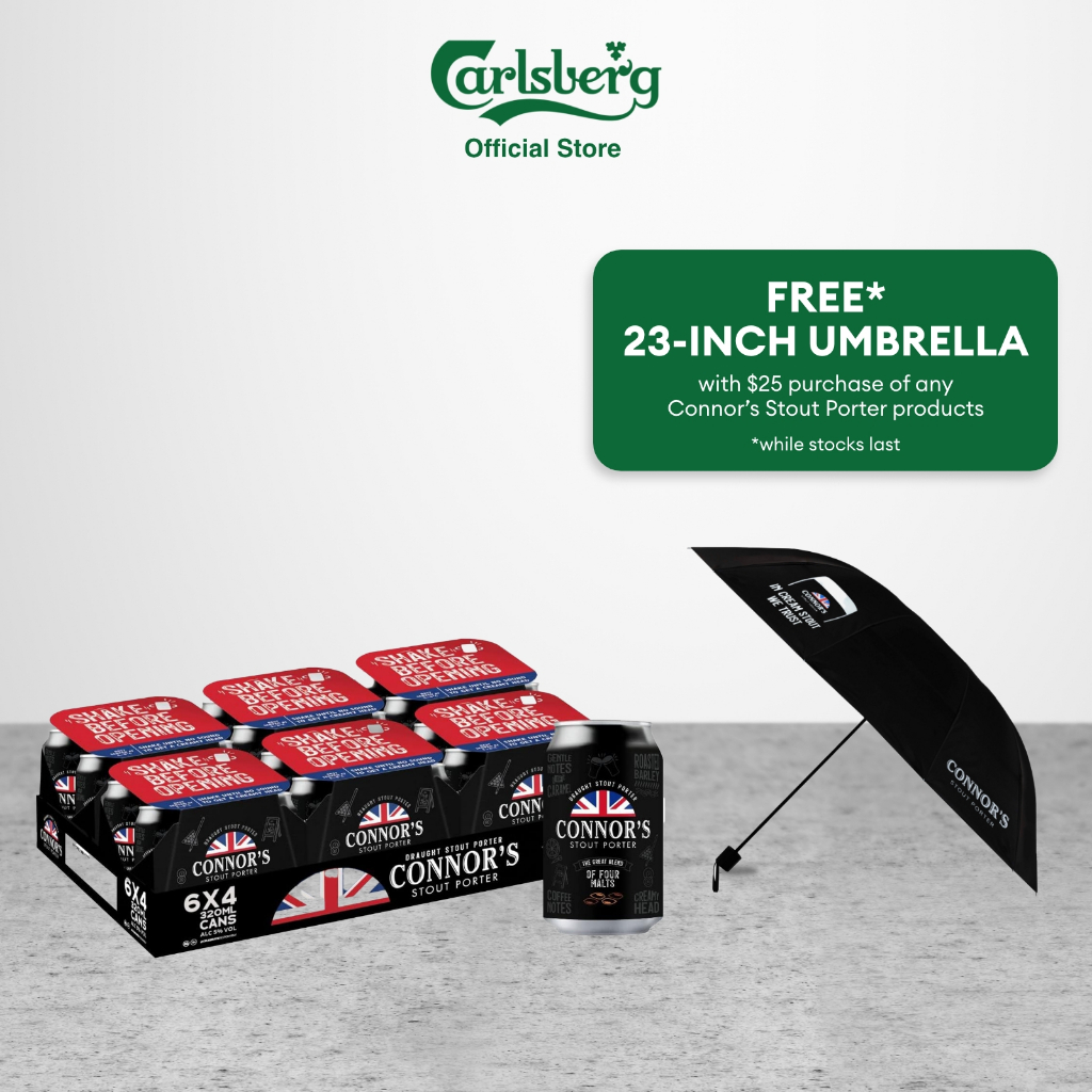 Connor's Stout Porter Draught Beer 320ml Can (Pack of 24) | Shopee ...