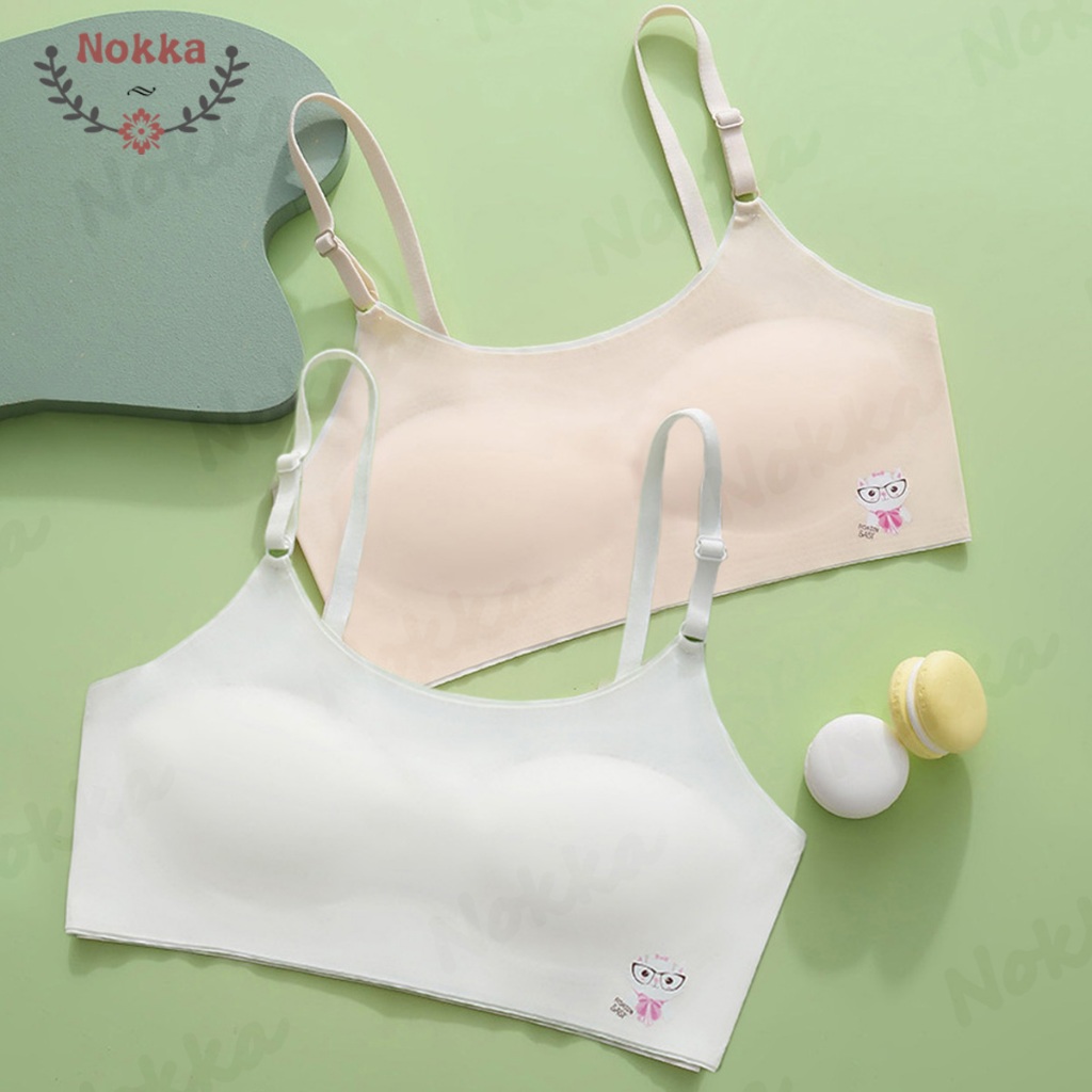 【SG】Ice Silk Seamless Girls Bra Children's Underwear Teenage Vest Bras ...