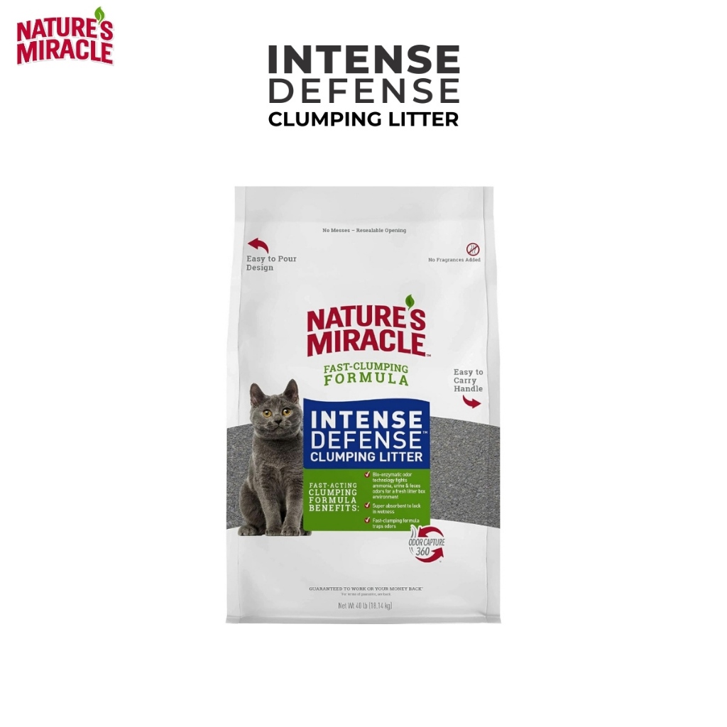 Nature's Miracle INTENSE DEFENSE Fast Clumping Cat Litter - 40Lbs ...