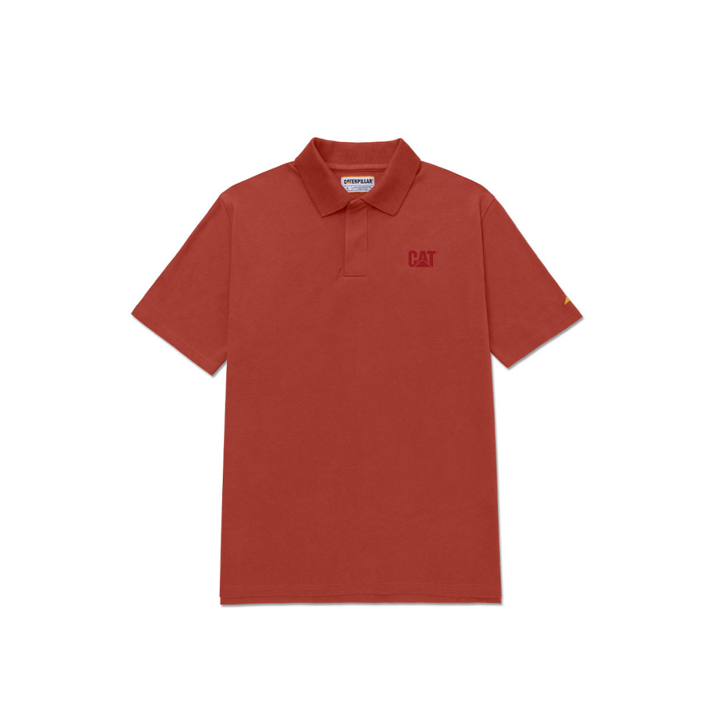 Caterpillar Men's CAT Logo Pique Polo - Barn Red (4010329-18-1449 ...