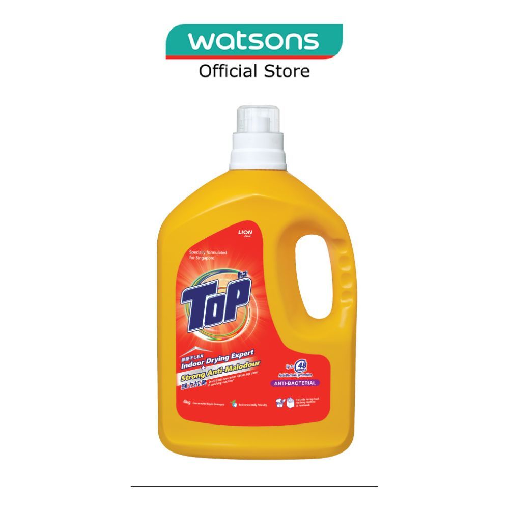 TOP Concentrated Liquid Detergent Anti-Bacterial 4kg | Shopee Singapore