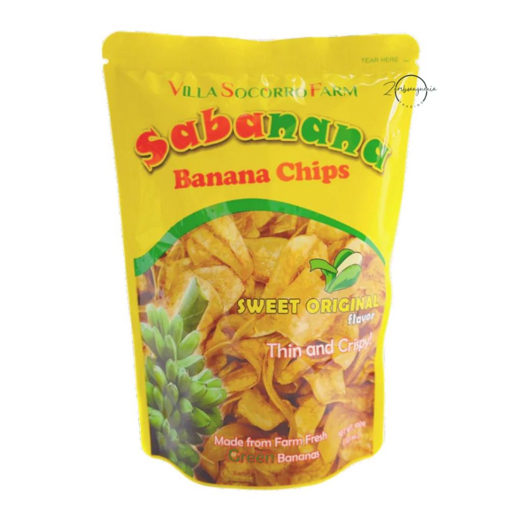 VILLA SOCORRO FARM Sabanana Banana Chips Sweet Original Flavor (100g ...