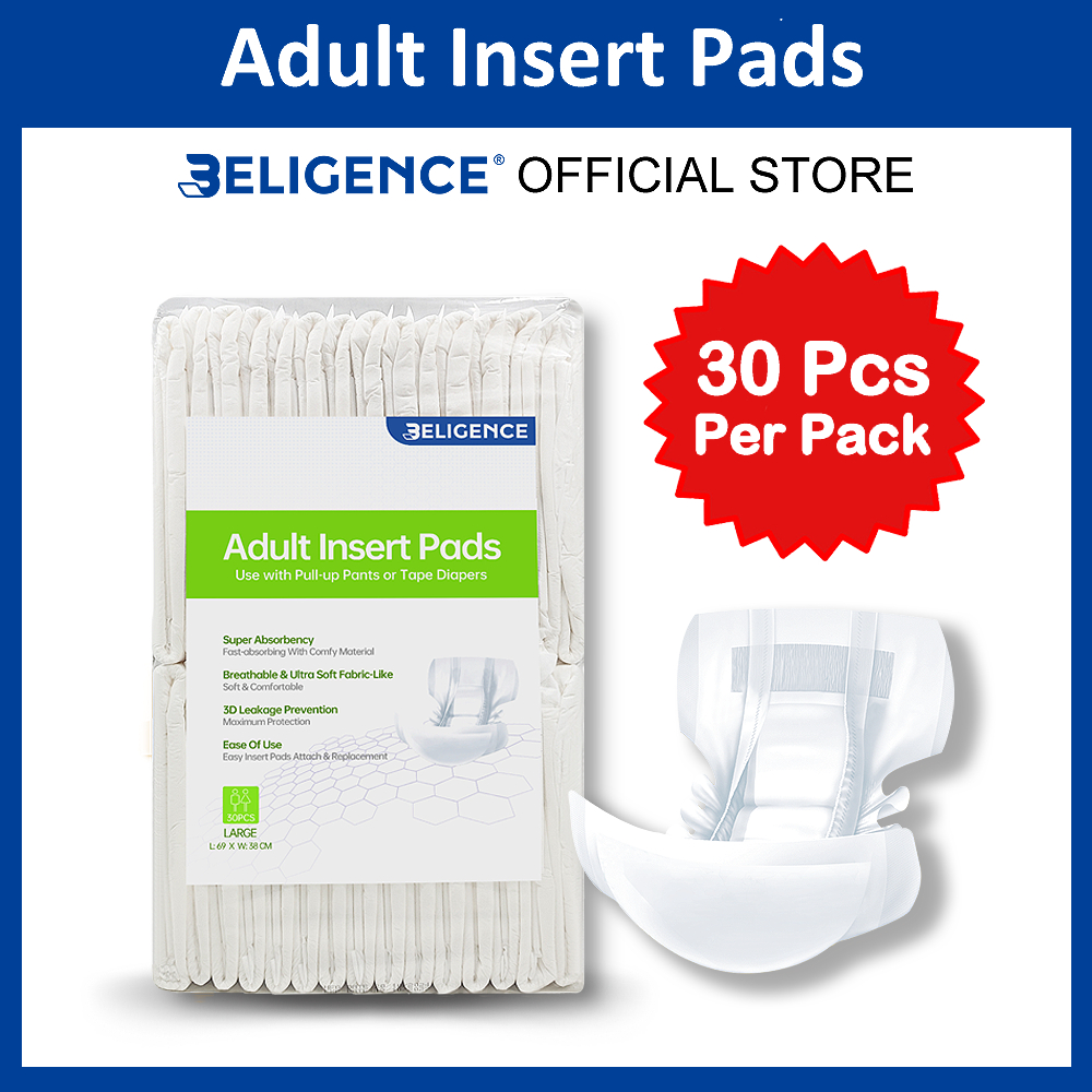 3ELIGENCE Adult Insert Pads (Size L), 30 Pcs Per Pack (Super Absorbency ...