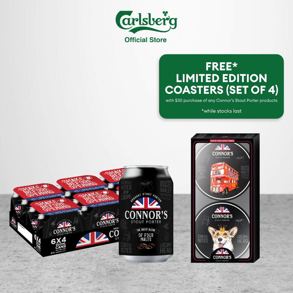 Connor's Stout Porter Draught Beer 320ml Can (Pack of 24) | Shopee ...