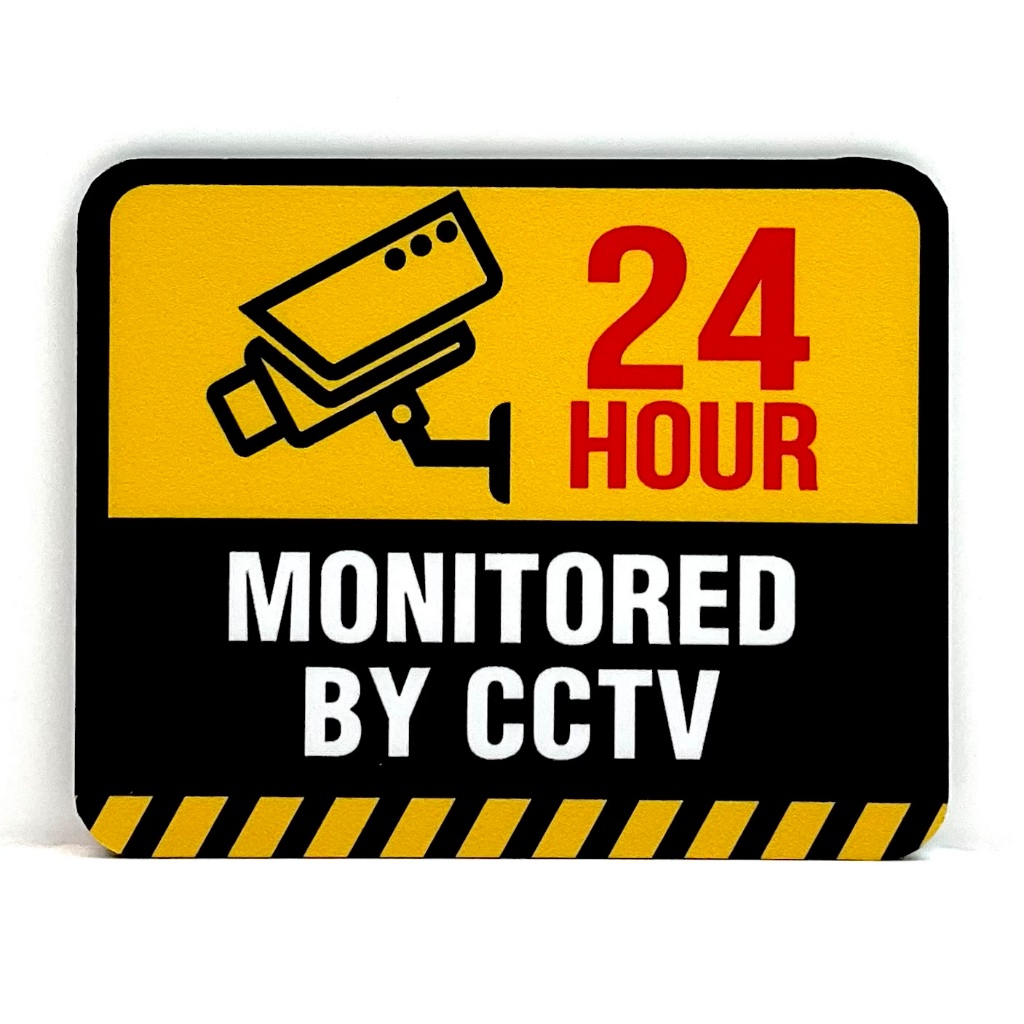 24 HRS MONITORED BY CCTV SIGN/SIGNAGE | VIDEO SURVEILLANCE SIGN ...