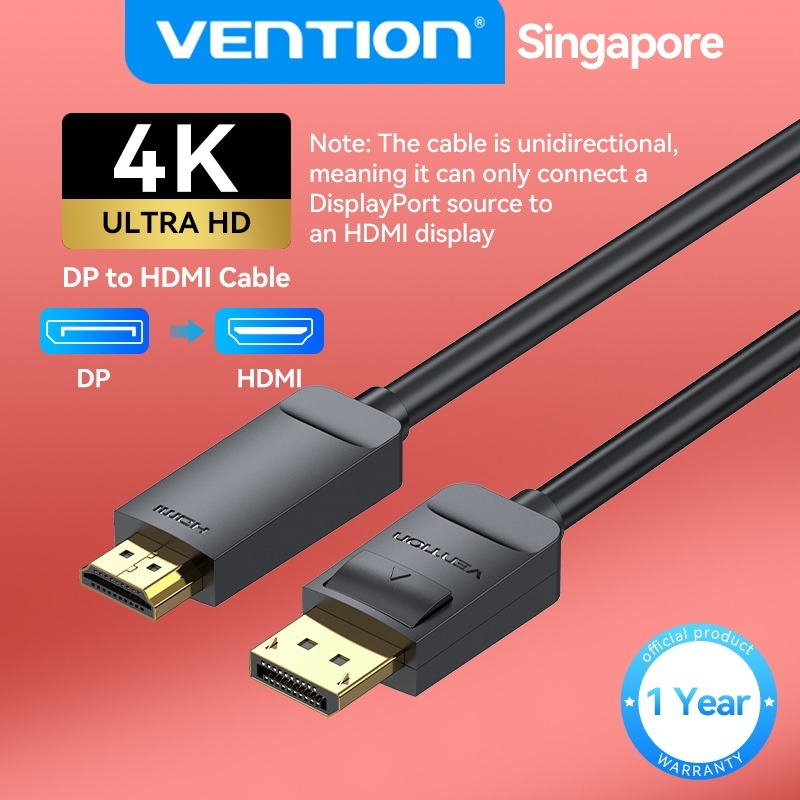 Vention DP To HDMI Cable 4K 1080P HDMI Display port Cable | Shopee ...