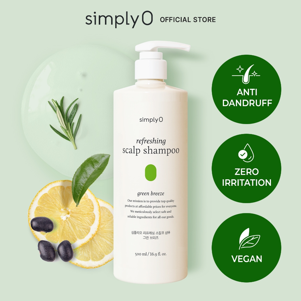 simplyO Refreshing Scalp Shampoo 500ml/1000ml for Dandruff, Itchy, Oily ...