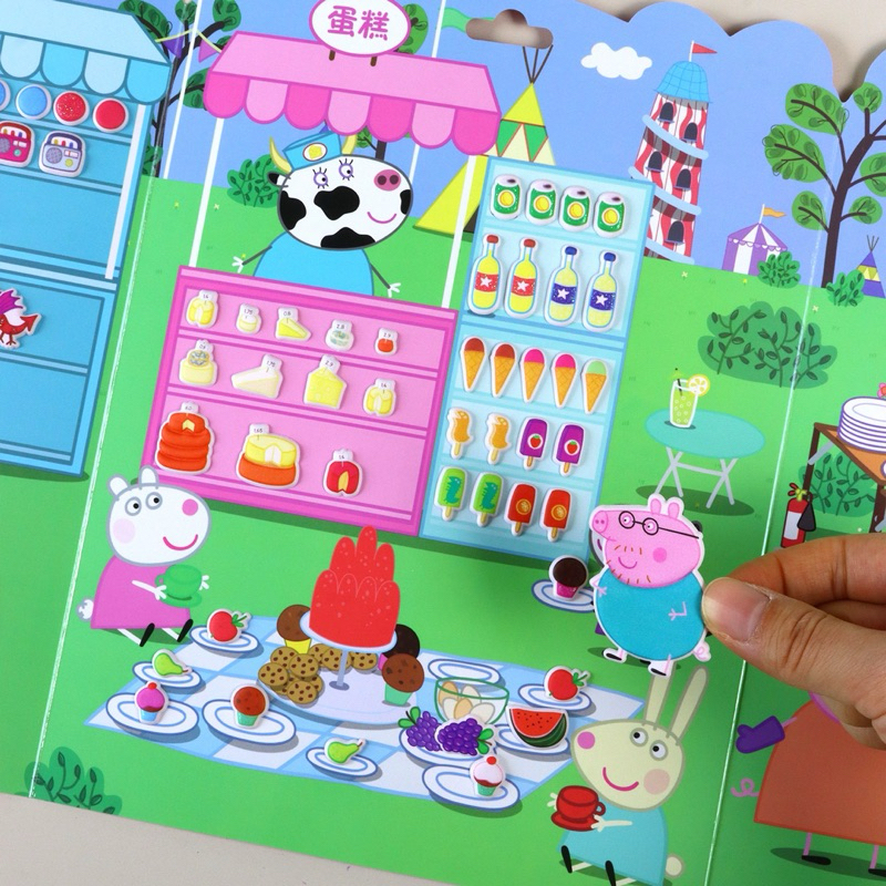Sticker Book Activity Quiet Busy Book | Peppa Pig Reusable Jelly Bubble ...