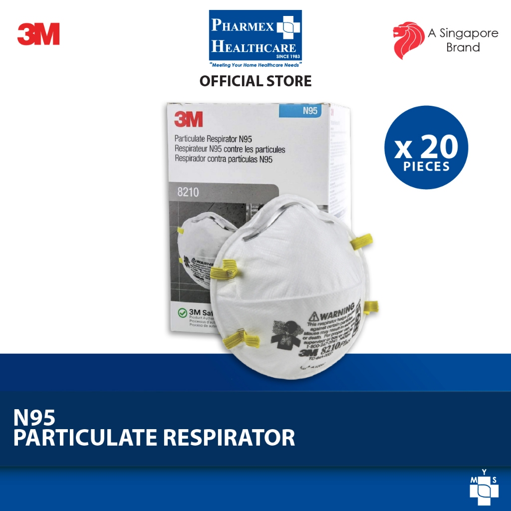 3M N95 Particulate Respirator Mask, 8210, 20 Pcs/Box | Shopee Singapore