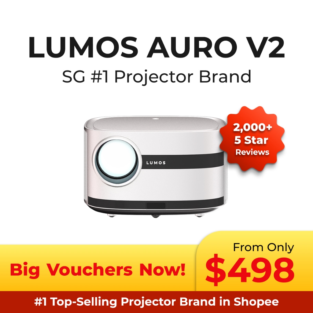 [Official Store] LUMOS AURO V2 Home Cinema Portable Projector | Shopee Singapore