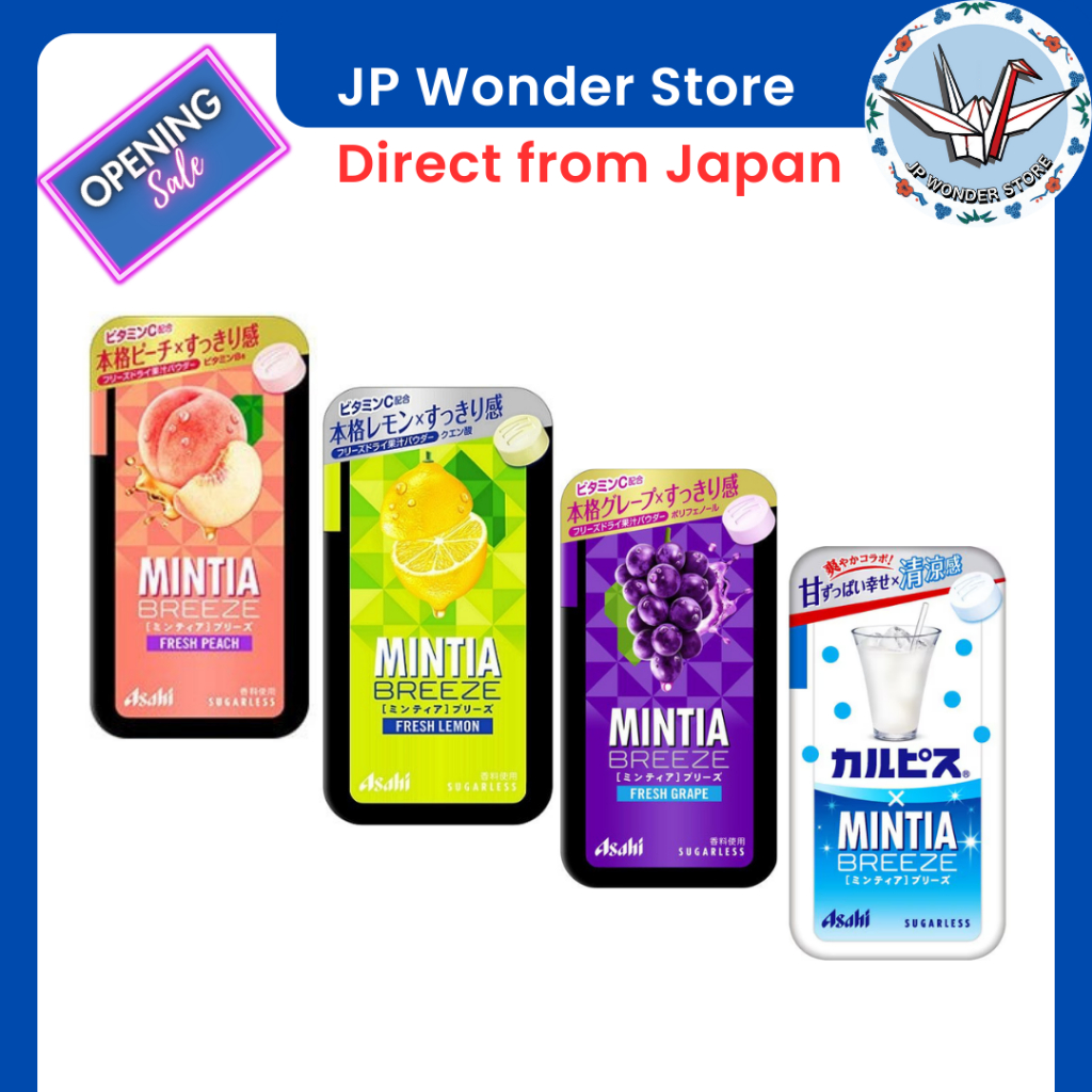 【Direct from Japan】Asahi Mintia Mintia Breeze Fruit Flavor Mint Tablets 30 pieces /Peach/ Lemon ...