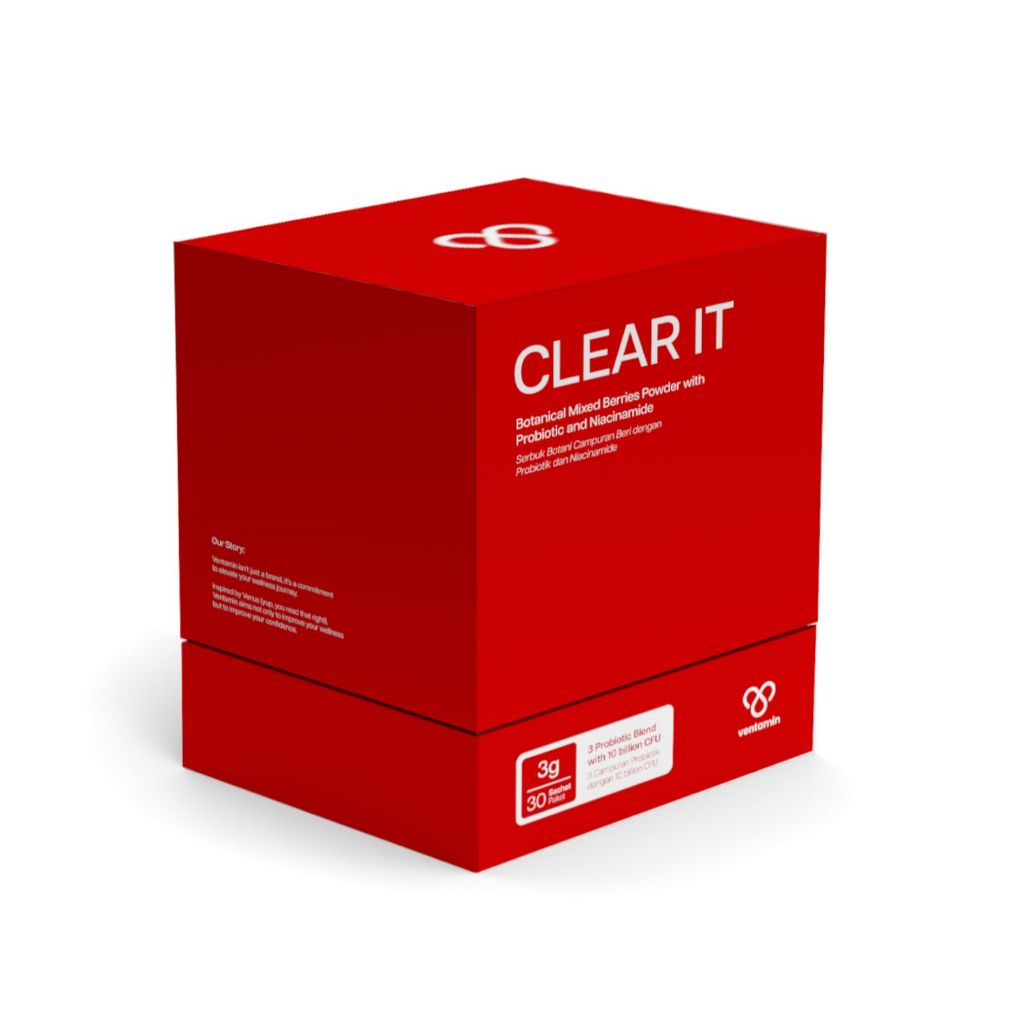 Ventamin Clear It Acne Oral Supplement with Probiotic Blend (30 sachets ...