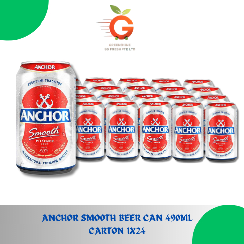 [GreenshineSG] ANCHOR SMOOTH BEER CAN 320ML X 24 | Shopee Singapore