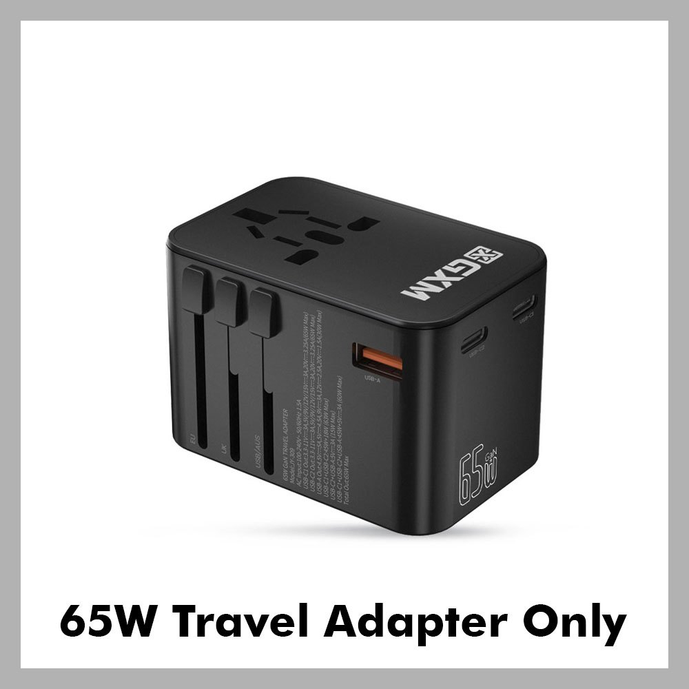 GXM 65W Travel Adapter GaN Wall Charger Type C Fast Charge PDUSB EU US ...