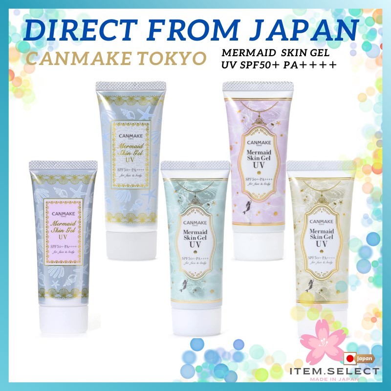 Canmake Tokyo Mermaid Skin Gel UV SPF50+ PA++++ 40g Clear/Whirte/CICA ...