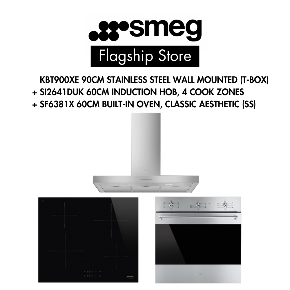 SMEG Bundle 60cm induction, 4 zones + 60cm Analog Oven + Optional Wall ...