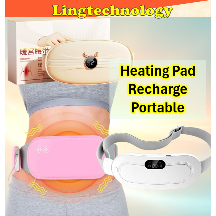USB Rechargeable heat massage belt pad portable Self heating Warm ...