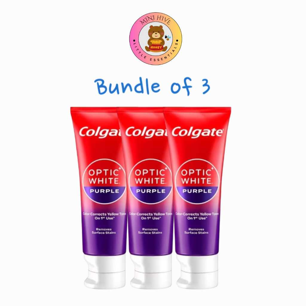 [Bundle of 3] Colgate Optic White Purple Whitening Toothpaste 100G ...
