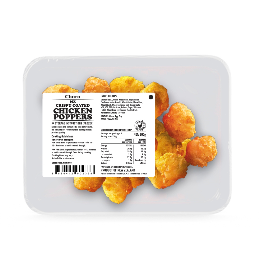 Churo | NZ Crispy Coated Chicken Poppers 300g | Frozen | Shopee Singapore