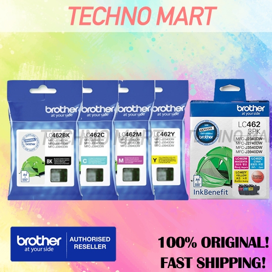 [SG Stock] Original Brother LC462 LC462CL (3pk) 462 Black Cyan Magenta ...