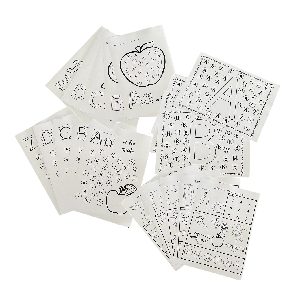 26 Letters A-Z Alphabet ABC Practice Paper Preschool English Homework ...