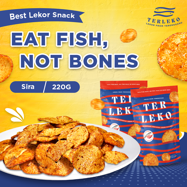 Terleko's Fish Crackers Snack/ Keropok Lekor Chips- 220G (Sira ...