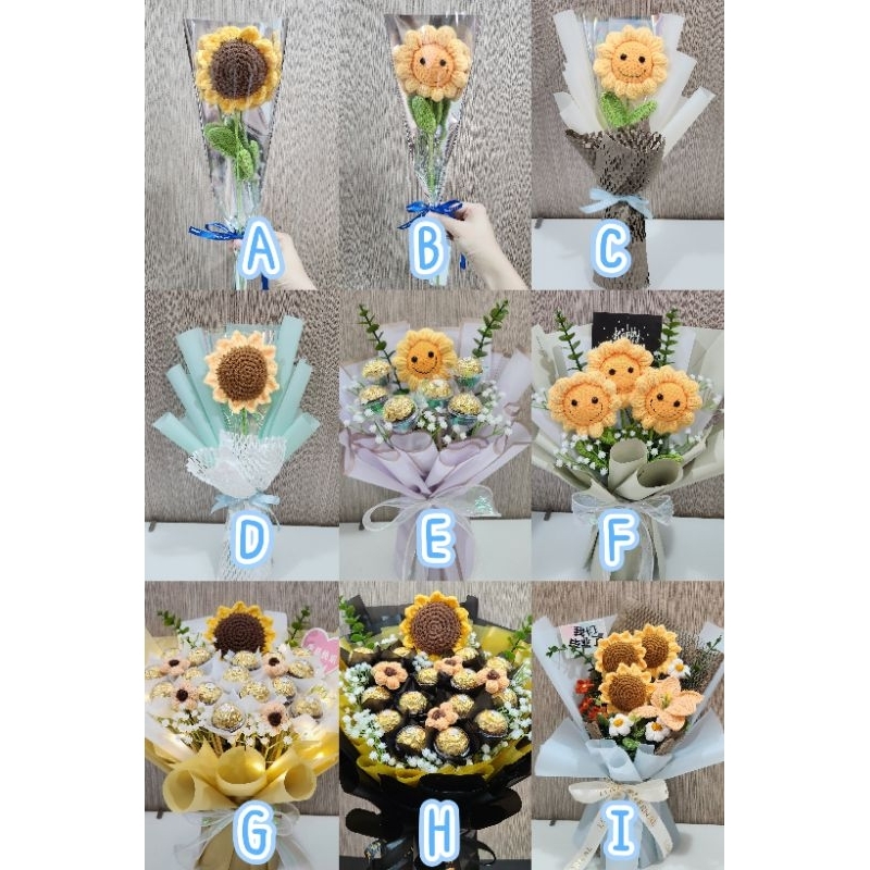 Crochet Sunflower Bouquet Anniversary/Birthday/Graduation/NS POP/Hari ...