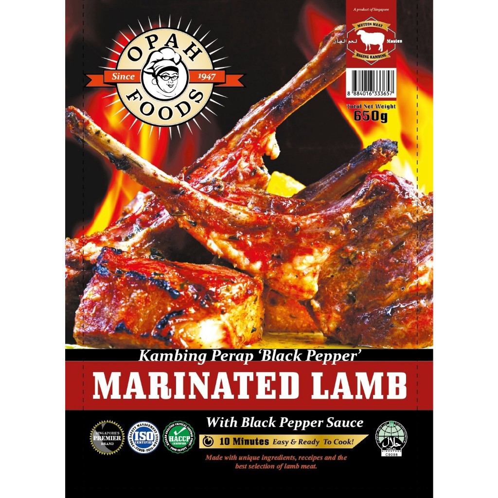 Opah Foods Marinated Lamb Chops / Kambing Perap - 650gm (Raw&Frozen ...
