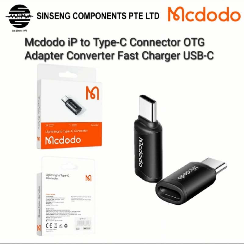 Mcdodo iP to Type-C Connector OTG Adapter Converter Fast Charger USB-C ...