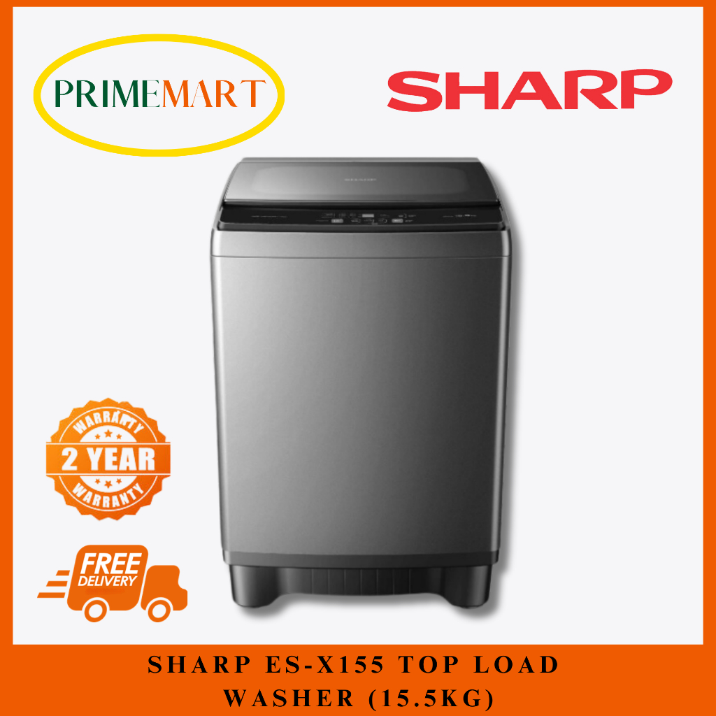 [Climate Voucher Eligible*] SHARP ES-X1552 TOP LOAD WASHER (15.5KG) 4 ...