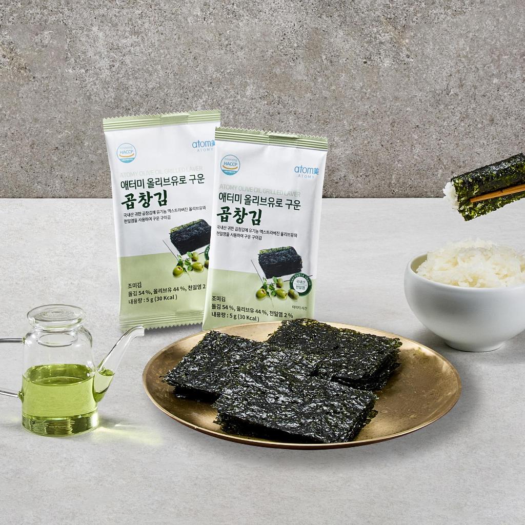 SG Atomy olive oil Grilled Laver Gopchang seaweed grilled with lunch ...