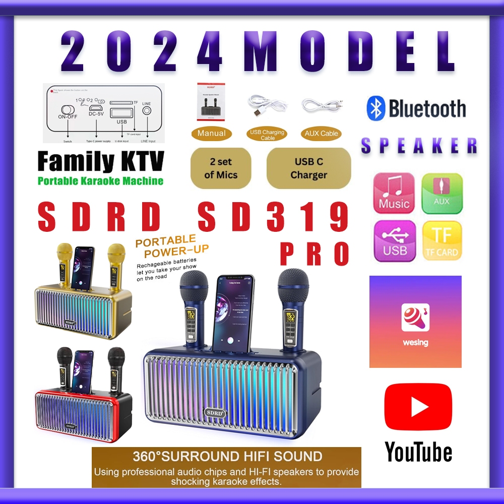 SDRD 319 Pro/SDRD325 Portable Speaker Dual Bluetooth Wireless ...
