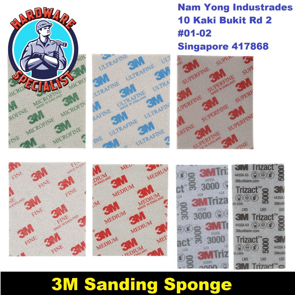 3M 02600/02601/02602/02604/02606 Softback Sanding Sponge / Trizact ...