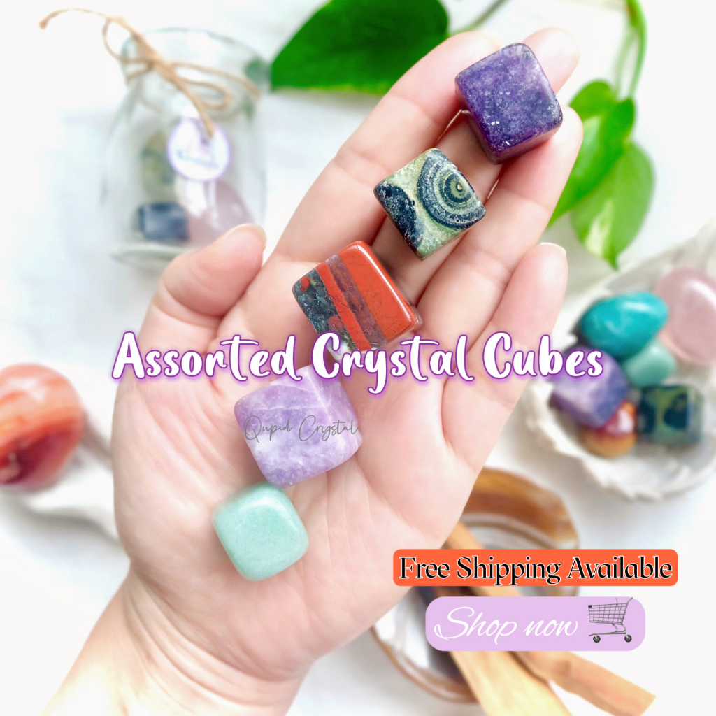 [Qupid SG] Assorted Natural Crystal Cubes Stones Mineral Stone Reiki ...