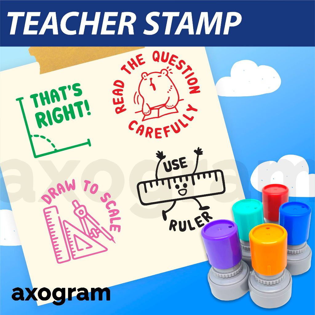 Axogram MATH Stamps | Math Teacher Stamp | Student Feedback Reward Pre ...