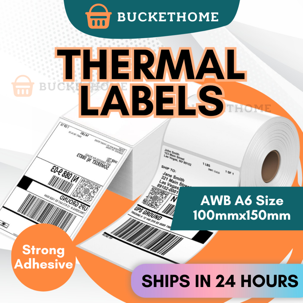[SG Seller] Thermal Label A6 Airway bill Size Waterproof Strong ...