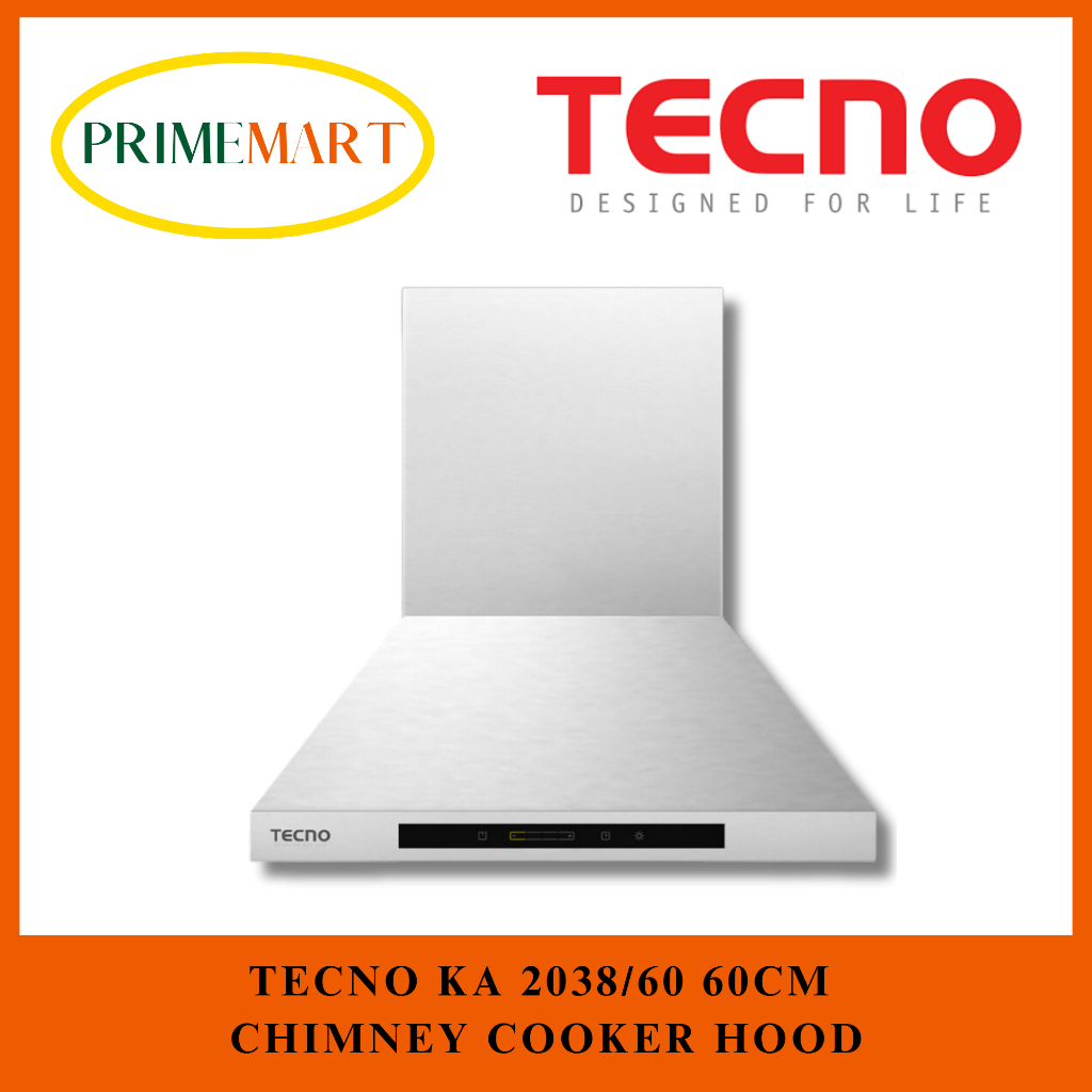 TECNO KA 2038/60 60CM CHIMNEY COOKER HOOD + 1 YEAR WARRANTY | Shopee ...