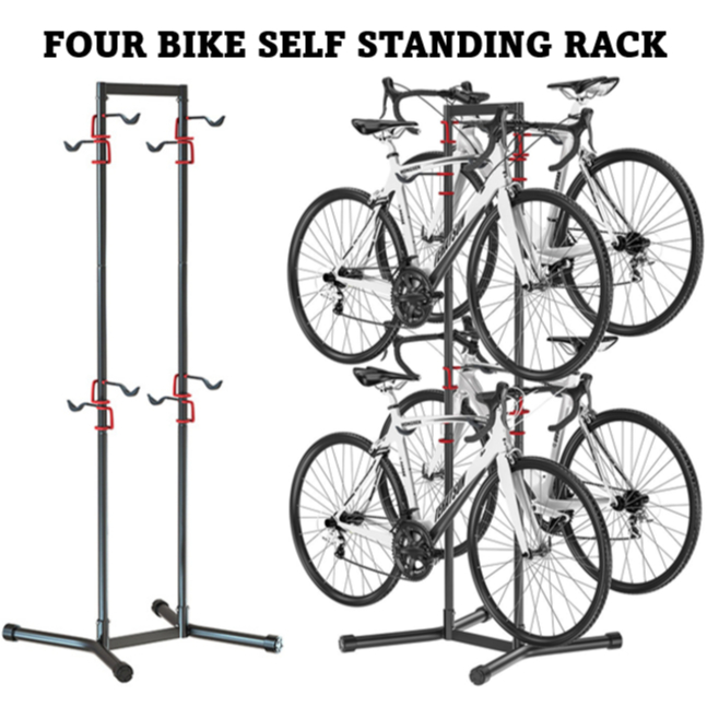 Four Bike Free Standing Rack Stand / 4 Bike Free Standing Bicycle Rack ...