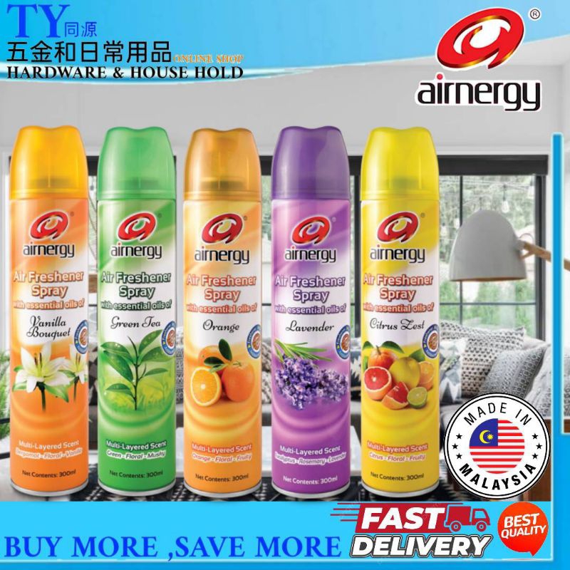 AIRNERGY®-AIR FRESHENER W/ESSENTIAL OIL SPRAY | LONG LASTING 300ml ...