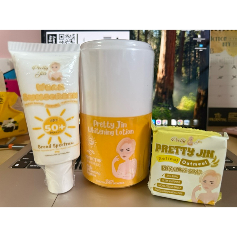 PRETTY JIN WHITENING LOTION SPF 50/ SUNSCREEN SPF 50 / RETINOL OATMEAL ...