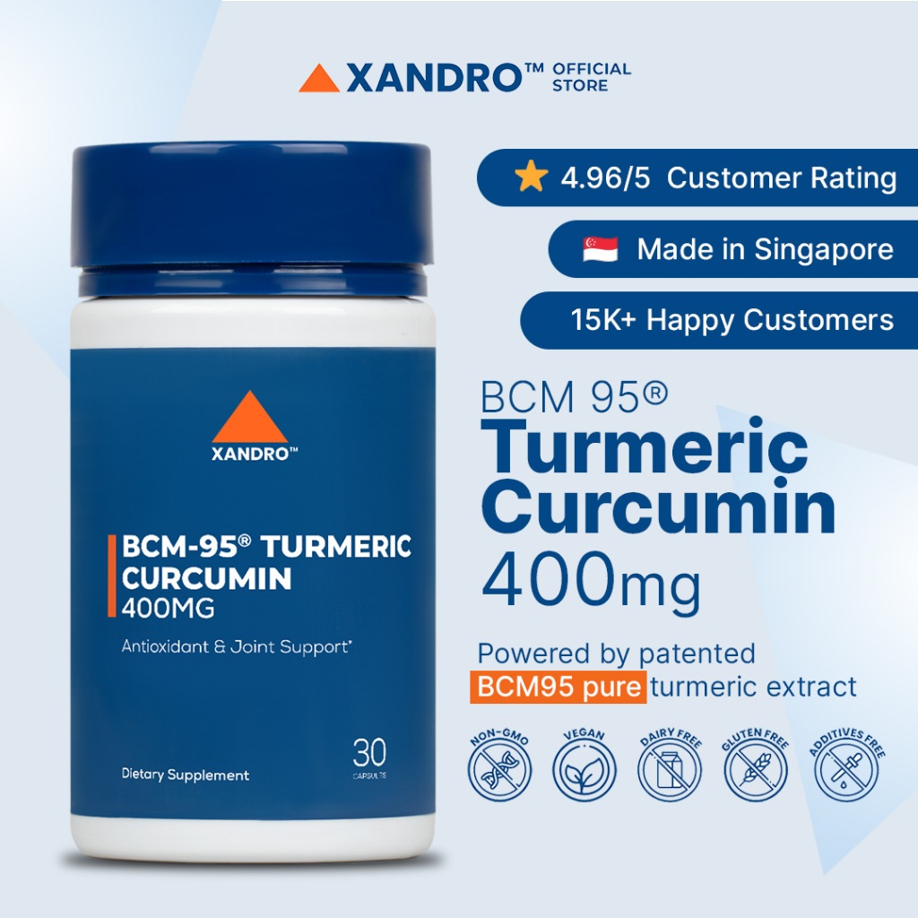 Xandro Lab BCM-95® Turmeric Curcumin 400mg - Ease Joint Discomfort, Aid Digestion & Support ...